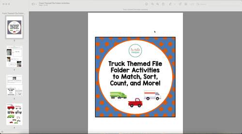 Truck Themed File Folder Activities by The Autism Helper | TPT