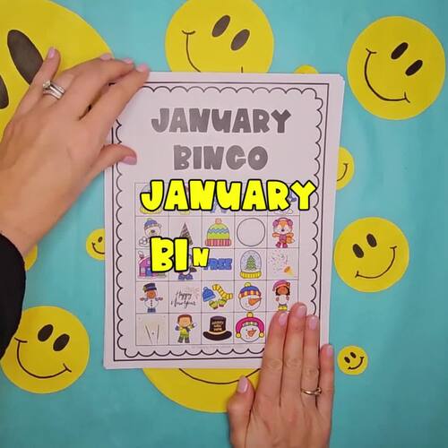 January Bingo - Winter - Early Finisher - Extra Time - New Year - Primary