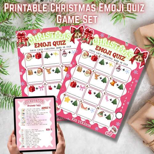 Christmas Emoji Game Printable | Kids & Adults Christmas Quiz | TPT