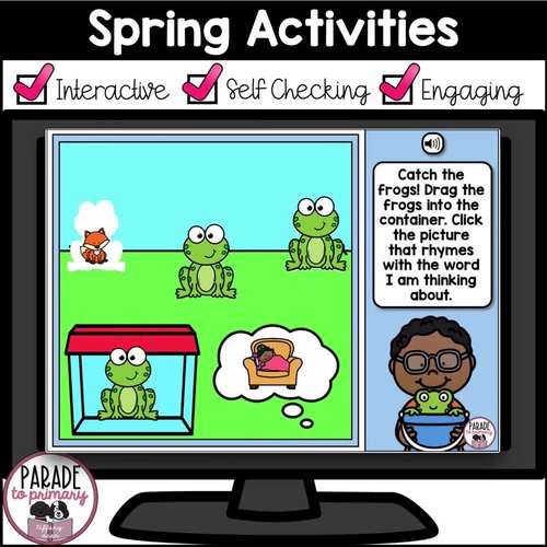 DIGITAL Spring Math & Literacy - Boom Cards - Google Slides - Preschool ...