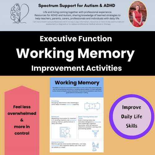 Executive Function Activities Cheat Sheet School Psychologist ADHD ...