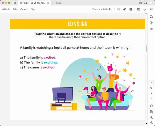 ESL Intermediate Lesson: Learn 'ED' & 'ING' Adjectives by ESL Class ...