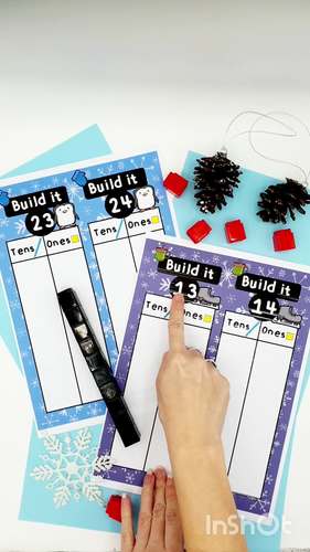 Place Value Winter Math Tens and Ones Kindergarten 1st Grade | TPT