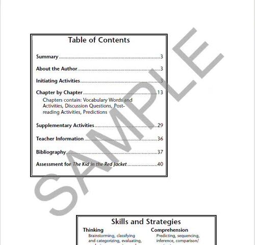 The Kid in the Red Jacket Novel Units® Teacher Guide Novel Study