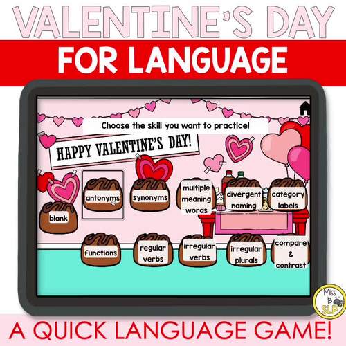 Valentine's Day Quick Vocabulary & Grammar Games - Digital Boom Cards