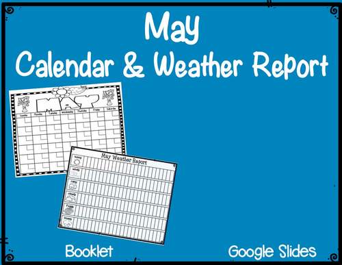 First Grade Daily Calendar & Review Google Slides & Student Booklet: May