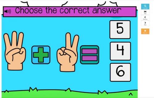 Finger Counting Addition 0-5 Boom Cards™ Interactive Task Cards | TPT