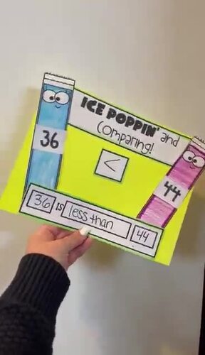 Ice Pop Comparing Math Craft by The Teaching Diva Corner | TPT