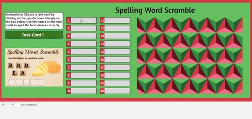 Digital Pixel Art NO PREP Task Cards Santa Spelling Word Scramble