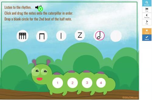 Music Boom Cards - 16th Notes - STICK NOTATION - Digital Rhythm Activity