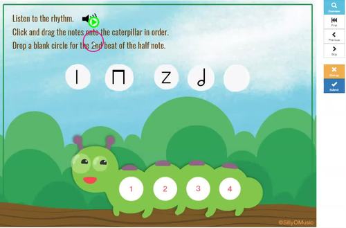 Music Boom Cards - Half Note - STICK NOTATION - Digital Rhythm Activity