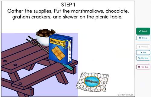 Camping Theme Speech Therapy Activity S'mores Language BOOM™ CARDS
