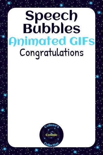 Animated GIF Congratulations Speech Bubbles Clipart – Purple | TPT