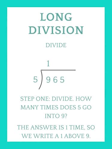 Long Division Posters - 3rd Grade+ by Miss Nixie's Fun Learning Corner