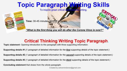 Topic Paragraph Writing Structure: After the Cornina Virus is over?