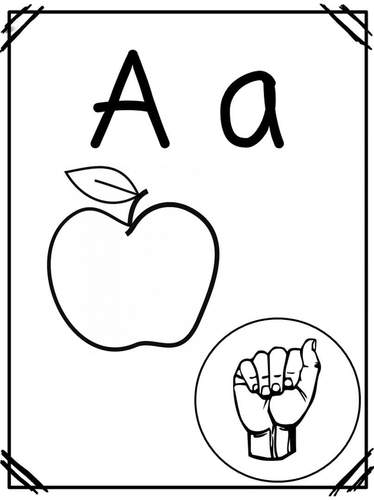 ASL Alphabet & Number Cards/Posters | ABC Pictures | Phonics | Black ...