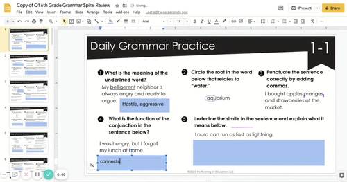 Multi-Grade Year-Long Daily Grammar Practice 6th-8th Grade | Year-Long ...