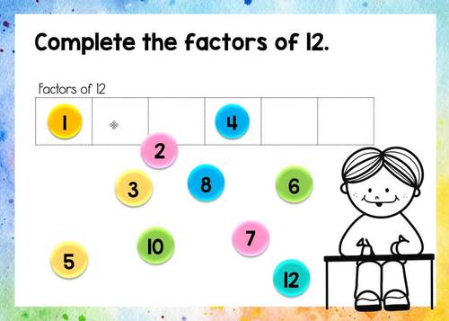 Factors of Whole Numbers - Boom Task Cards Activity by Bob Prints