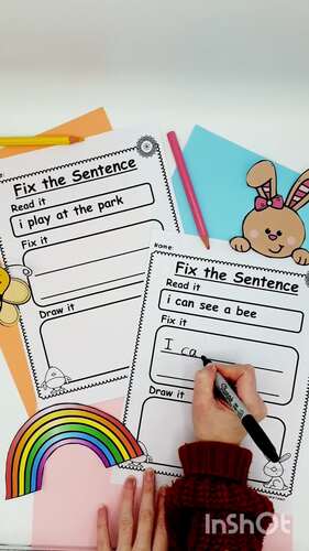 Spring Sentence Writing Worksheets Fix the Sentence Reading Comprehension