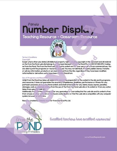 Panda Number Posters for a Math Display by From the Pond | TPT