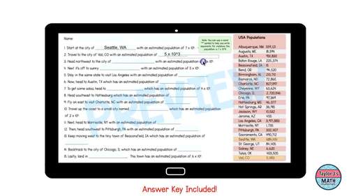 Estimating Large Numbers Digital Distance Learning Activity | TpT