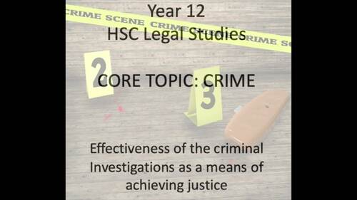 Yr 12 Legal Studies: Crime - effectiveness of criminal investigation ...