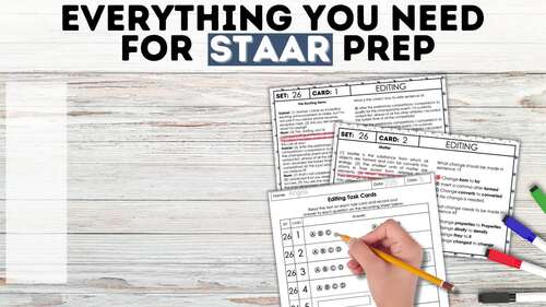STAAR 2.0 English I & II Editing Task Cards Test Prep with New Item Types