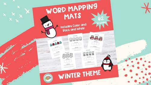 Winter Themed word mapping mats to help with orthographic mapping