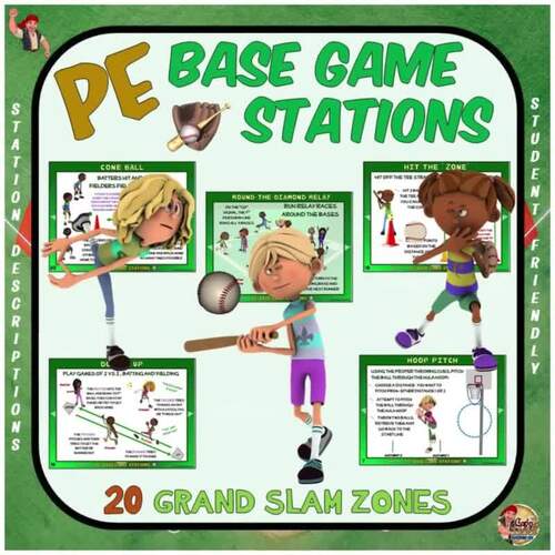 PE Stations - 20 Fun Softball & Baseball Activities for Prime Skill ...