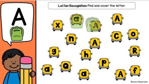 BACK TO SCHOOL Theme LETTER RECOGNITION -ONLINE Distance Google Digital ...