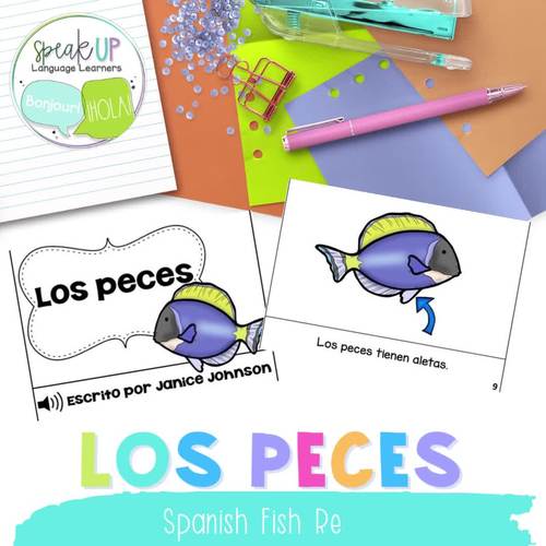 Los peces | Bilingual Fish Readers | Printable & Boom Cards with Audio