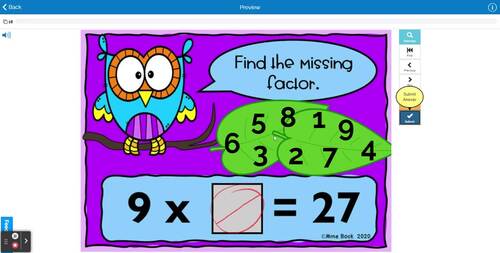 BOOM™ Cards: Multiplication Facts x9 (missing factors) by GroovyGarden