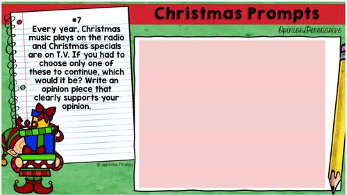 Christmas & Winter Writing Prompts - w/ Digital Writing Google Slides™