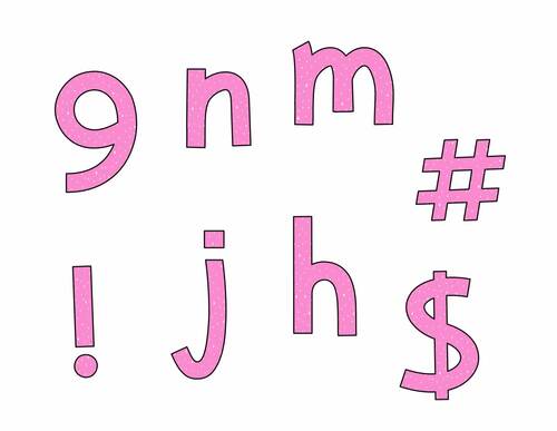 Printable Spotty Pink Bulletin Board Alphabet Letter, Wall Display Pink ...