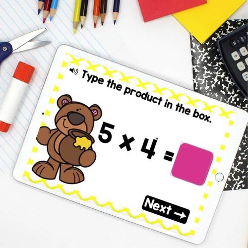 Multiplication Square and Near Square Facts Boom Cards | Spring Themed