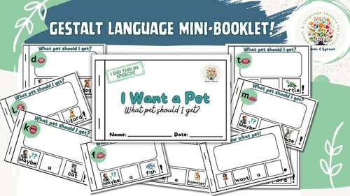 Pets Gestalt Language Mini Book (Maybe a + noun!) by Speak and Sprout