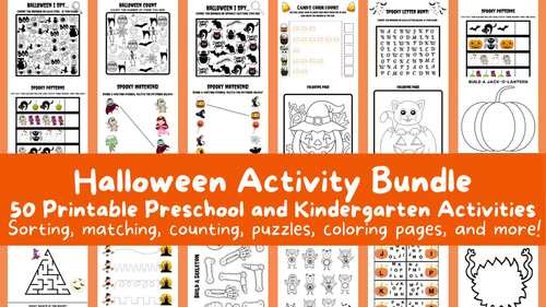 Halloween Activity Pack | Printable Busy Book for Preschool & Kindergarten
