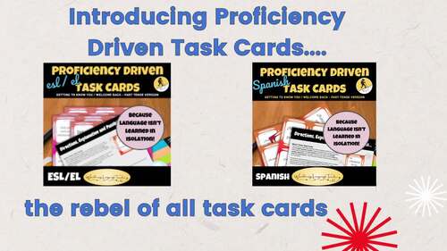 ESL Proficiency Driven Task Cards Get to Know You Newcomer Interview Bundle