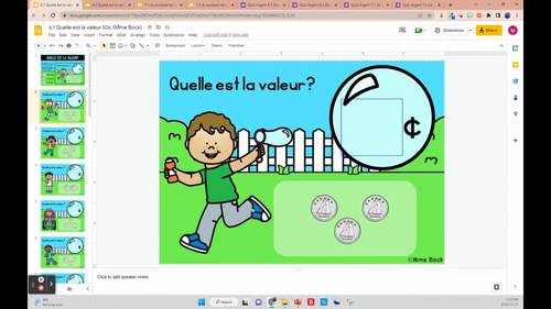 BUNDLE: L'argent (50¢/50$) Google Slides™ + 4 quiz by Mme Bock | TPT