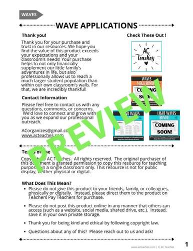 Wave Applications: Differentiated Informational Text Passages & More!
