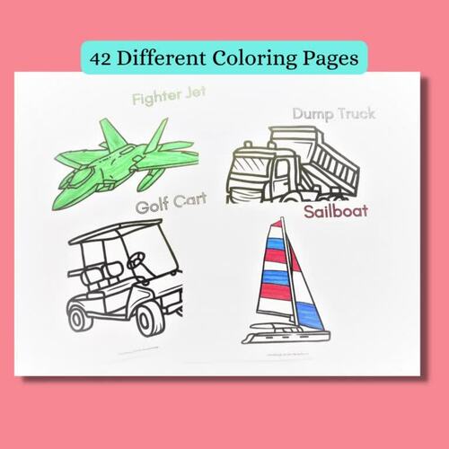 coloring pages trucks jets