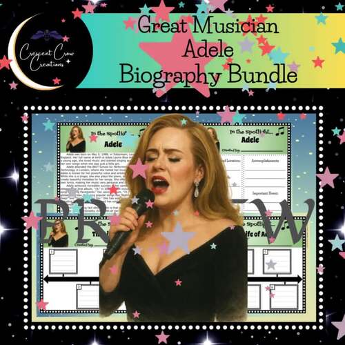 Great Musician Adele Biography Bundle Research Project | TPT