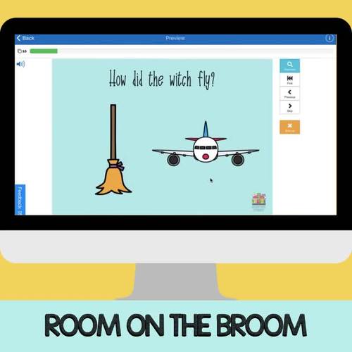 Room on the Broom Comprehension Boom Cards for Speech Teletherapy