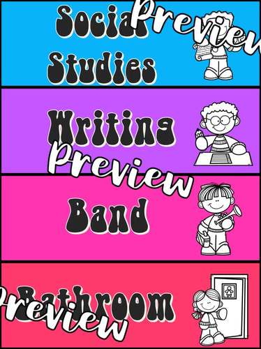 Retro Brights Classroom Schedule by Anh Huynh | TPT