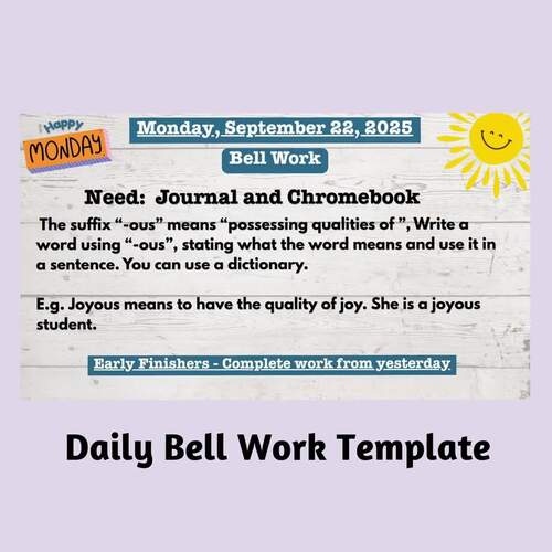 Daily Agenda Slides Middle School or High School (Google) | TPT