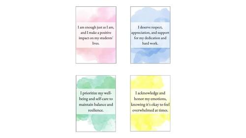 Affirmation Cards for Teachers: Back to School, Professional Development