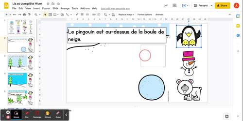 Digital FRENCH Winter Reading Comprehension - Lis et complète Hiver