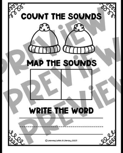 Word Mapping Mats Orthographic Sound Mapping SOR Winter Centers Elkonin ...