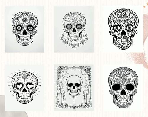 Sugar Skull Fiesta: A Vibrant Día de los Muertos Coloring Celebration!