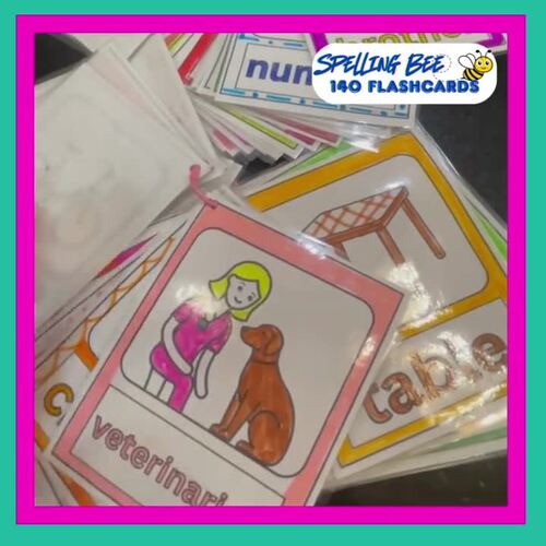 Spelling Bee Study Flashcards – 140 Words | Kindergarten & 1st Grade ...